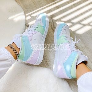 Nike | Shoes | Custom Nike Air Jordan Mid Pastel Multi Colored | Poshmark